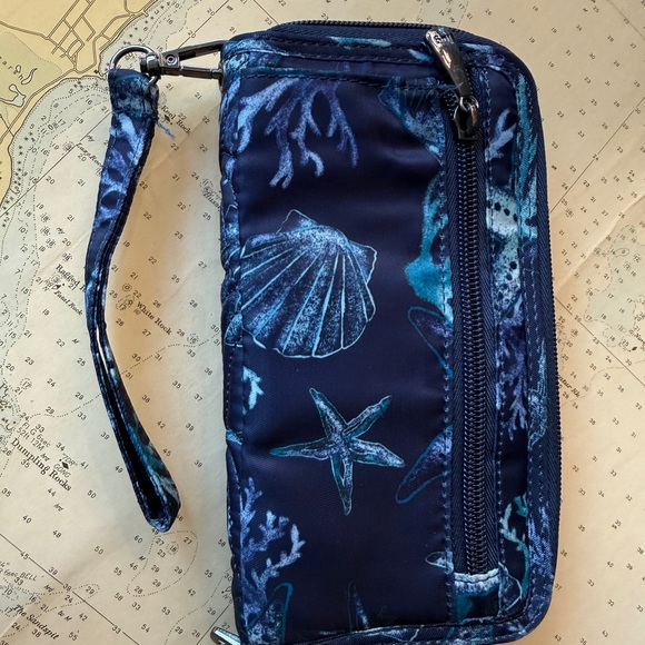 lug | Bags | Lug Navy Blue Ocean Print Crossbody Bag Set | Poshmark